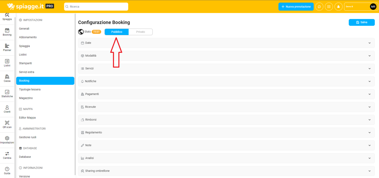 Come si attivano o disattivano le prenotazioni online? - Spiagge.it Gestionale